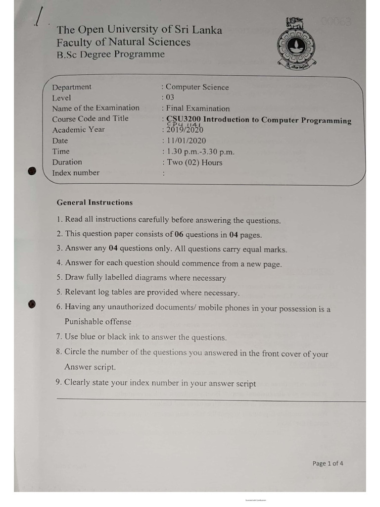 Final Exam Papers | PDF