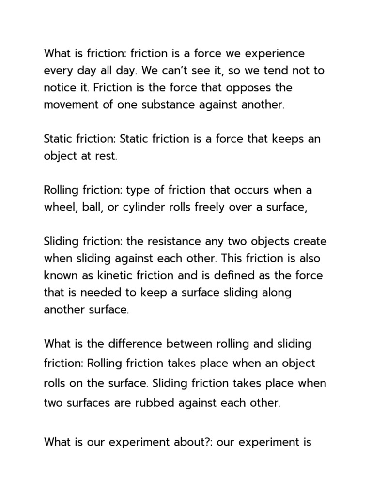 friction force experiment | PDF