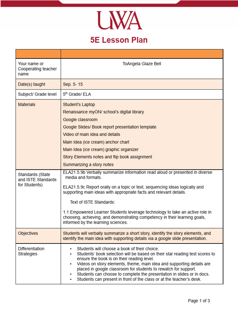 Bell Ed508-5e-Lesson-Plan | PDF