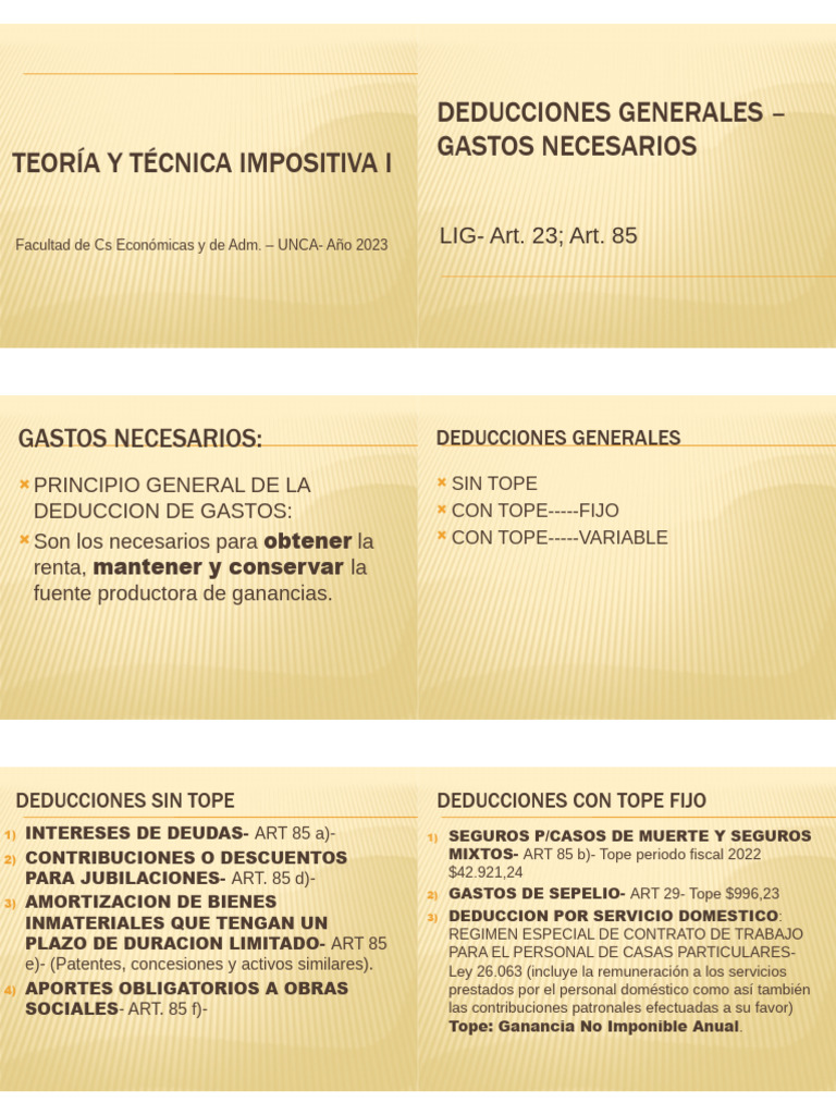 Deduccion General | PDF | Impuestos | Economias