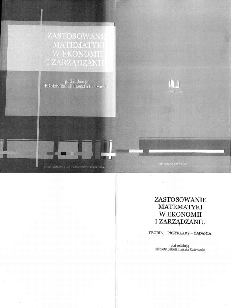 Babula E Czerwonka L Zastosowanie Matema | PDF