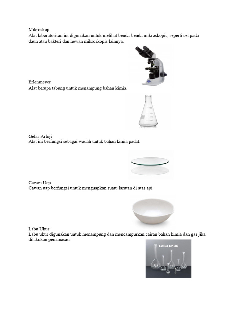 Alat Laboratorium dan Fungsinya | PDF | Sains & Matematika