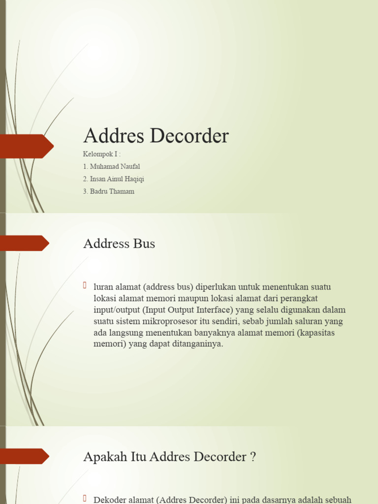 Fungsi dan Cara Kerja Address Decoder | PDF | Komputer