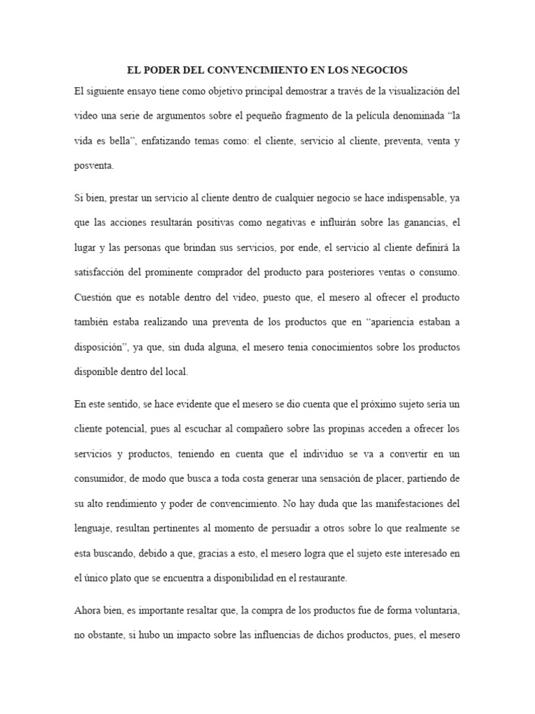 El Poder Del Convencimiento en Los Negocios | PDF