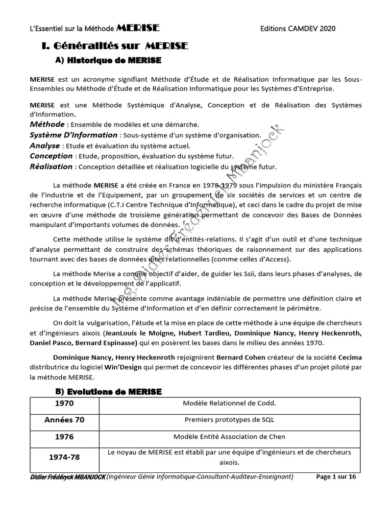 Cours Essentiel Sur MERISE V2 | PDF
