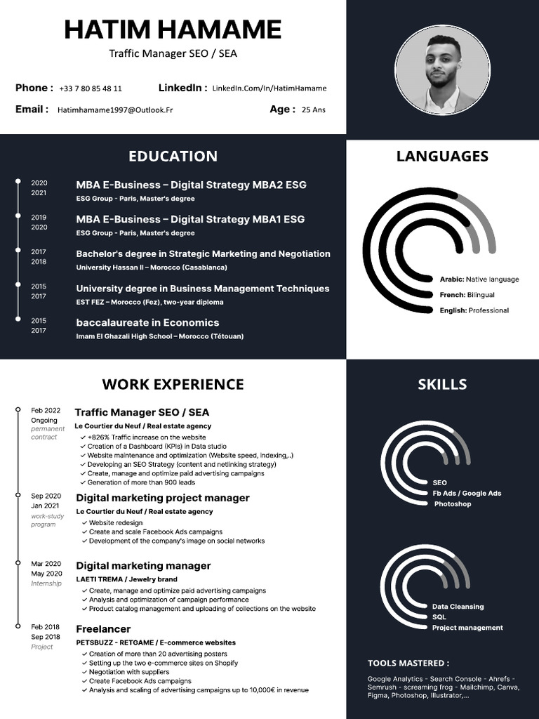 CV English Hatim | PDF | Search Engine Optimization | Digital Marketing