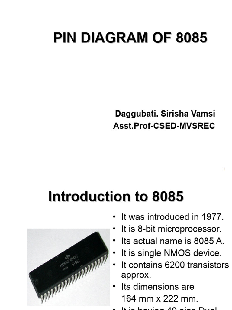 Pin Diagram of 8085 | PDF