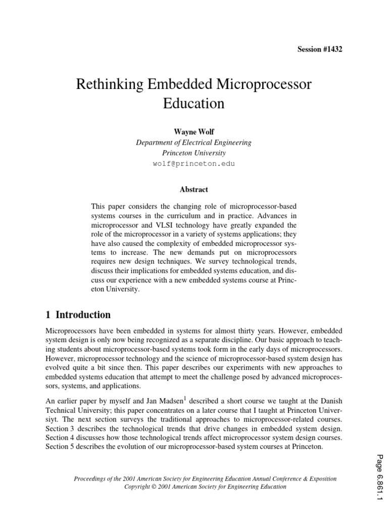 Rethinking Embedded Microprocessor Education | PDF | Central Processing Unit | Programming