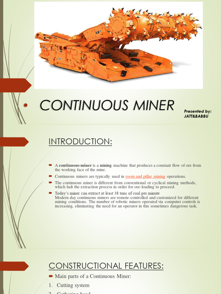 Continous Miner and Road Header | Download Free PDF | Mining | Coal Mining