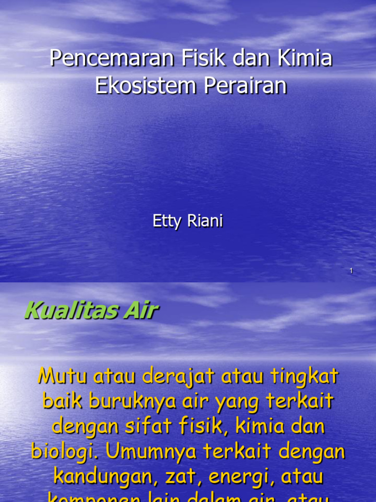 Kuliah Ke 3-4 Pencemaran&Kesehatan Lingk | PDF | Sains & Matematika