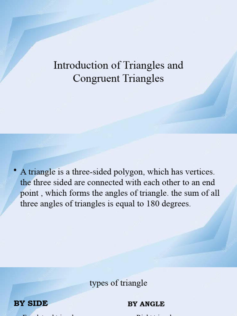 Introduction of Triangles and Congruent Triangles | PDF