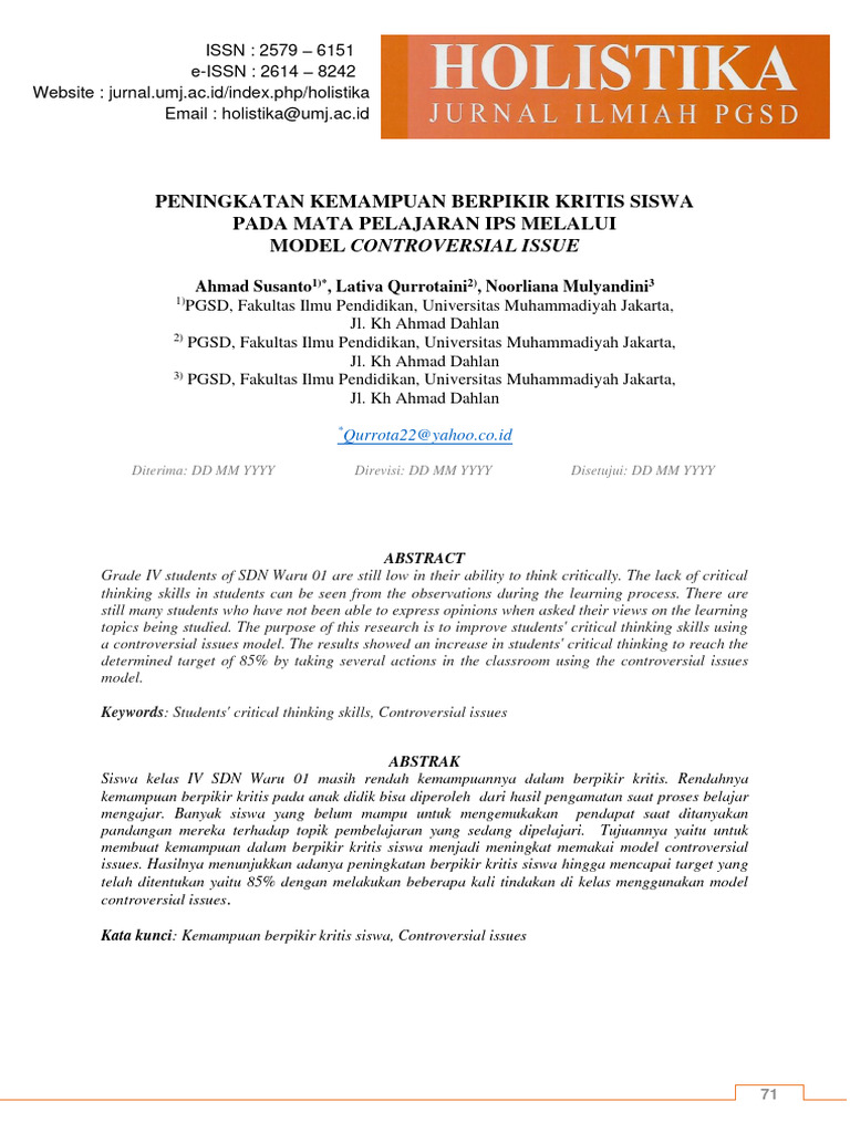 Kemampuan Berpikir Kritis | PDF