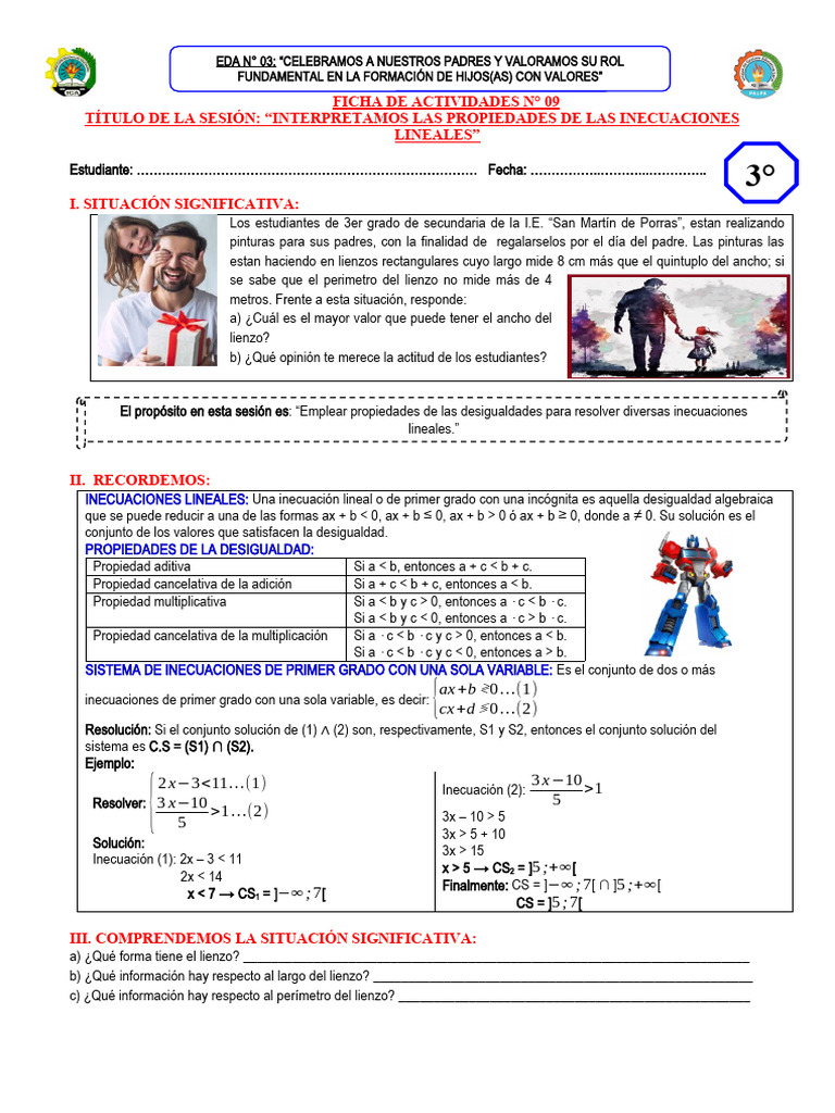 Ficha 9 - 3ero - Eda3 | PDF