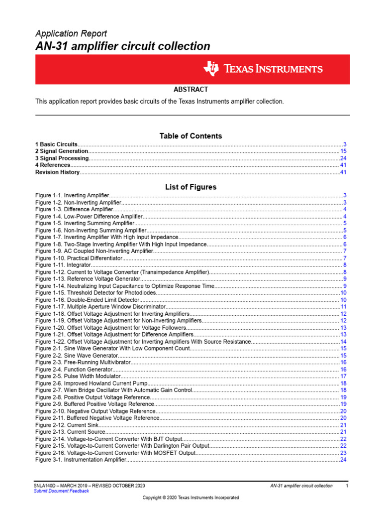 Application Note 31 Op Amp Circuit Collection | PDF | Amplifier | Rectifier