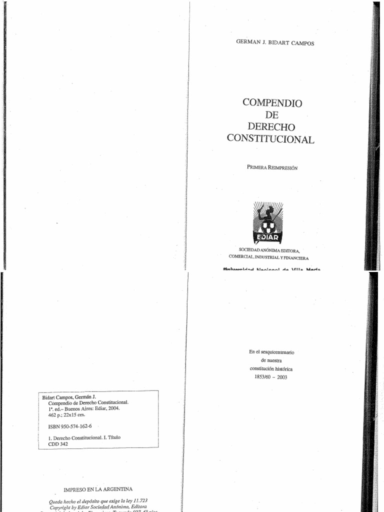 Bidart Campos-Compendio de Derecho Constitucional-2004 | PDF