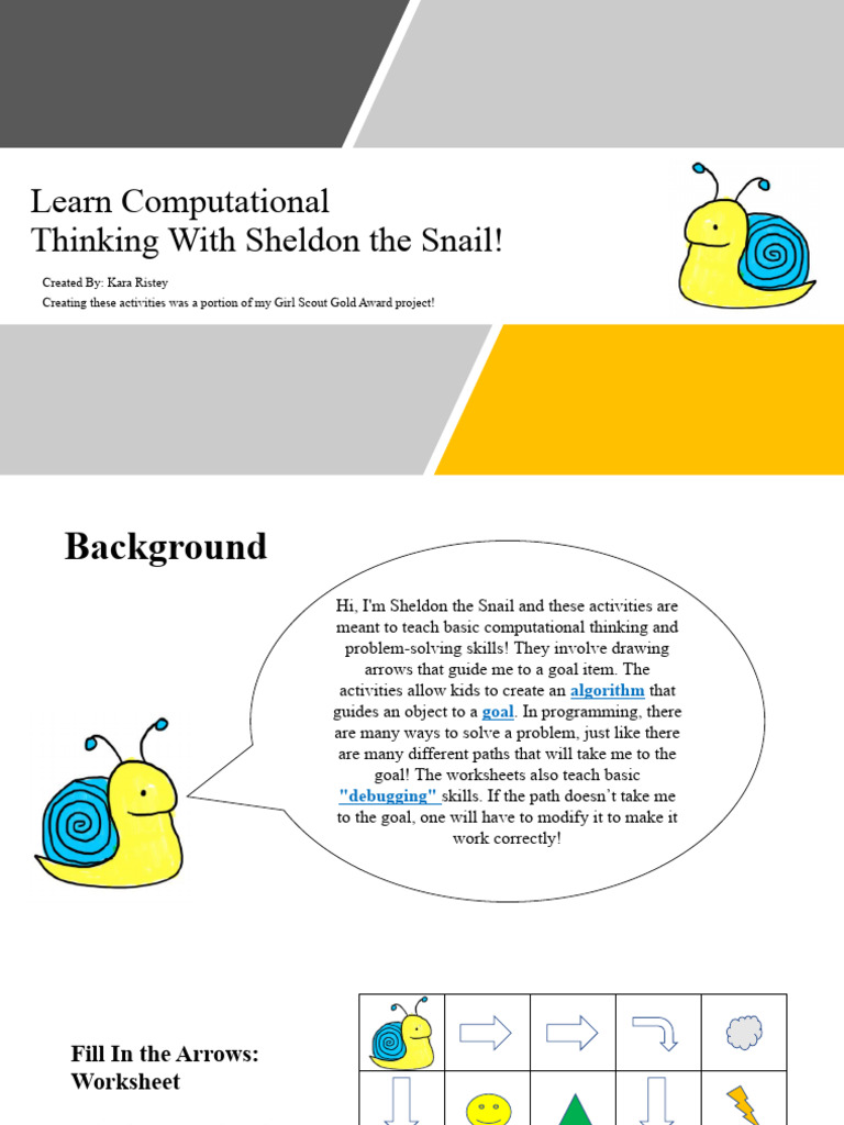 Learn Computational Thinking With Sheldon The Snail! | PDF | Cognition | Computer Science