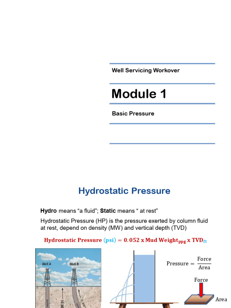 Module 01 - Basic Hole Pressure (REV) | PDF Module 01 - Basic Hole Pressure (REV) | PDF