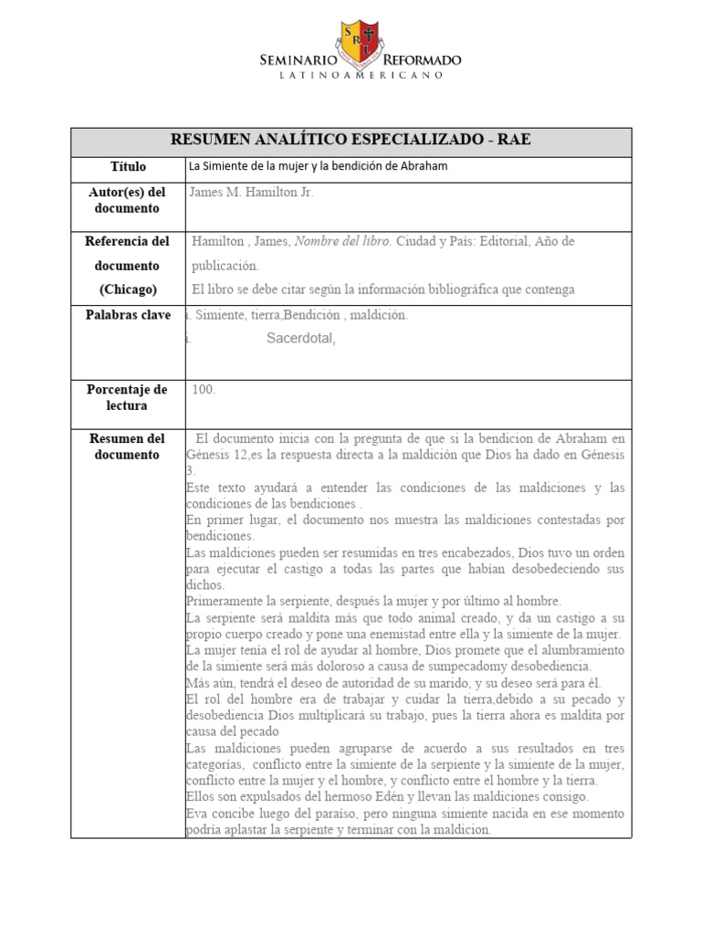 Formato Rae - Resumen Analítico Especializado | PDF