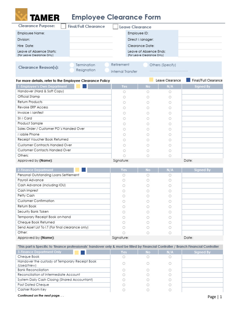 Employee Clearance Checklist | PDF | Cheque | Receipt