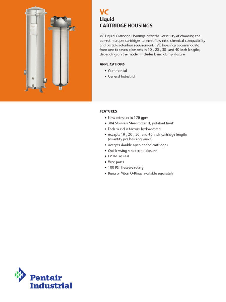 VC110 Pentair-1 | PDF | Mechanical Engineering | Equipment