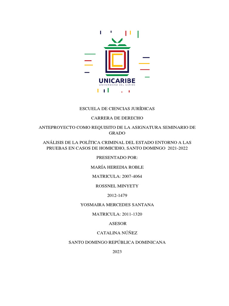 Anteproyecto Seminario de Grado | PDF