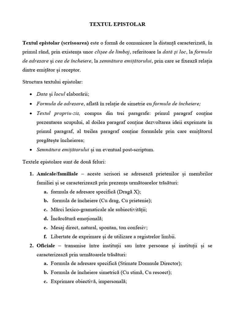 Textul Epistolar | PDF