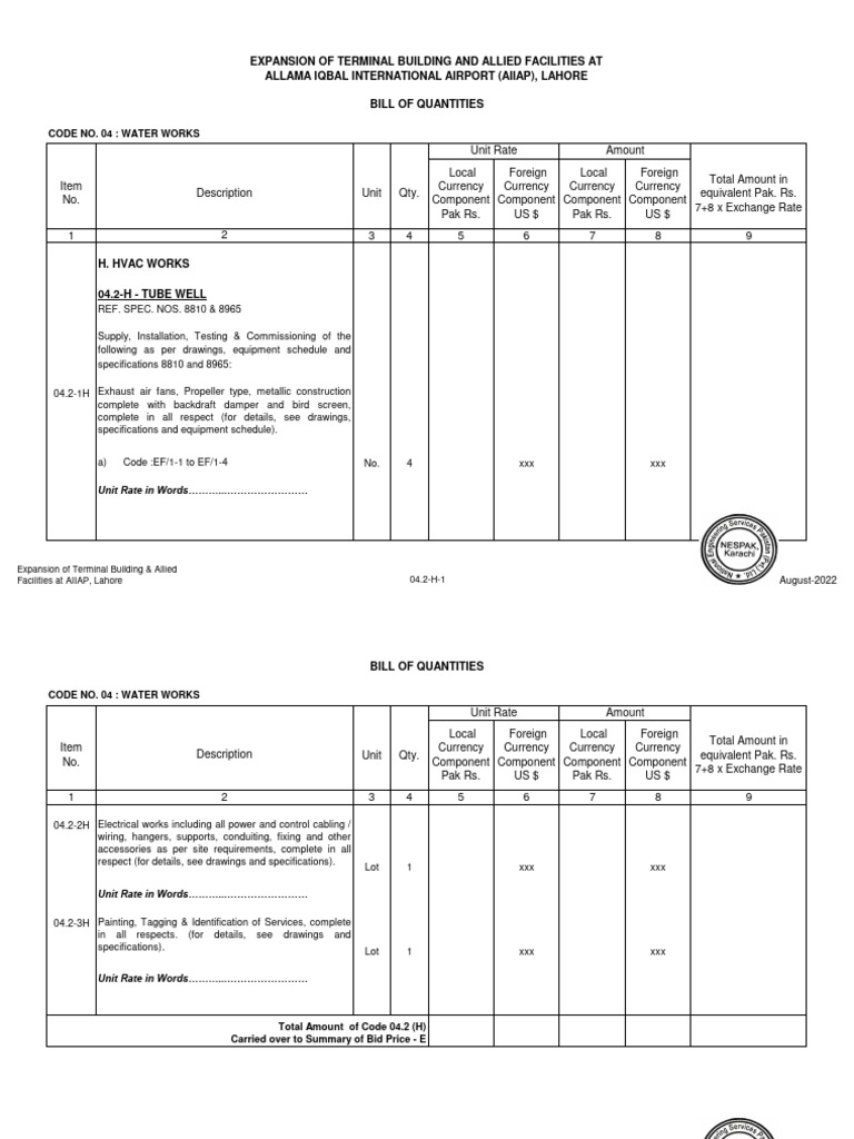 WWT Pages From AIIAP Vol V Financial Bid and BOQ - PDF-40 | PDF