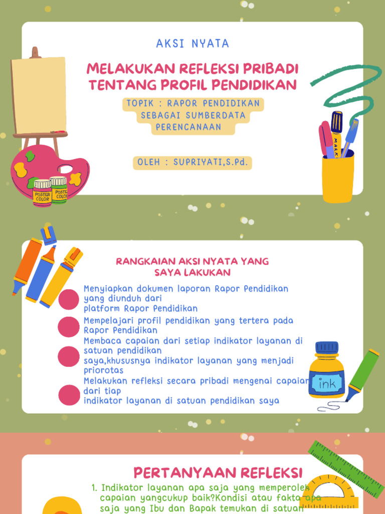 Aksi Nyata (Melakukan Refleksi Pribadi Tentang Profil Pendidikan) | PDF