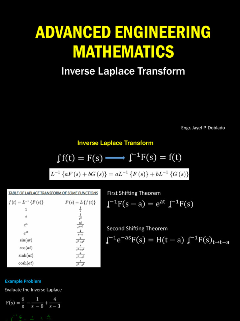 Admath Inverse Laplace Transform | PDF