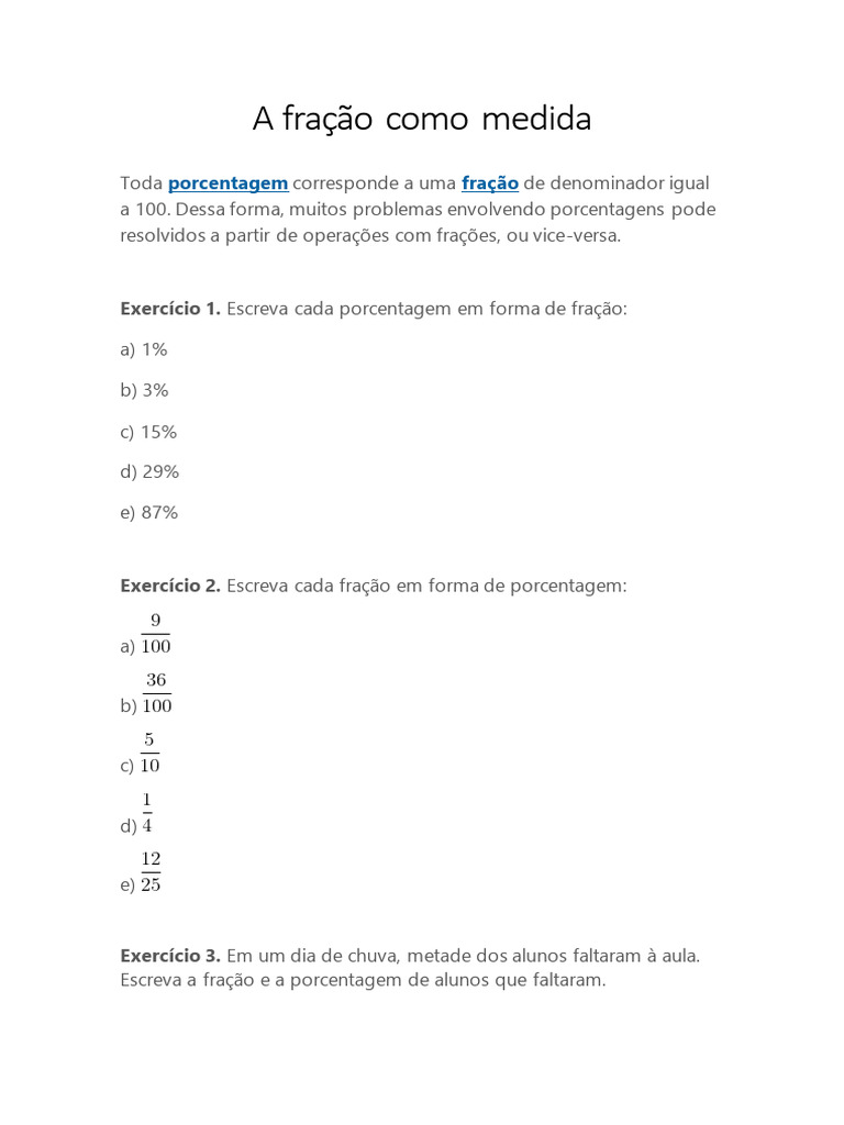 A Fração Como Medida | PDF