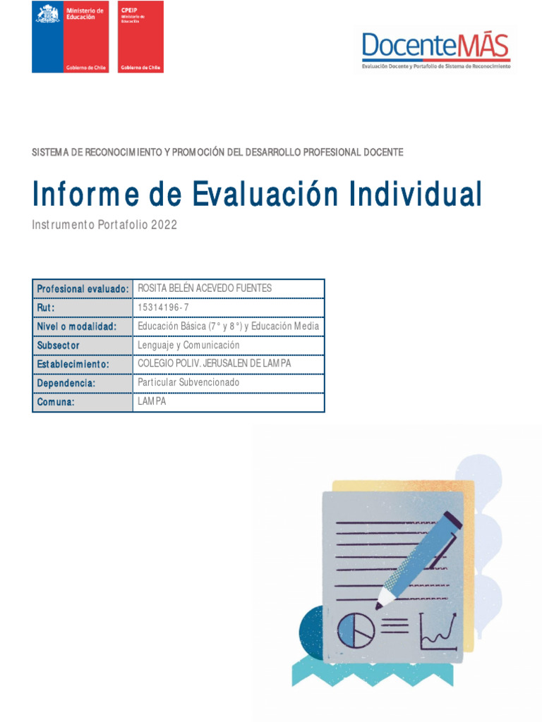 Informe Portafolio | PDF | Evaluación | Enseñando