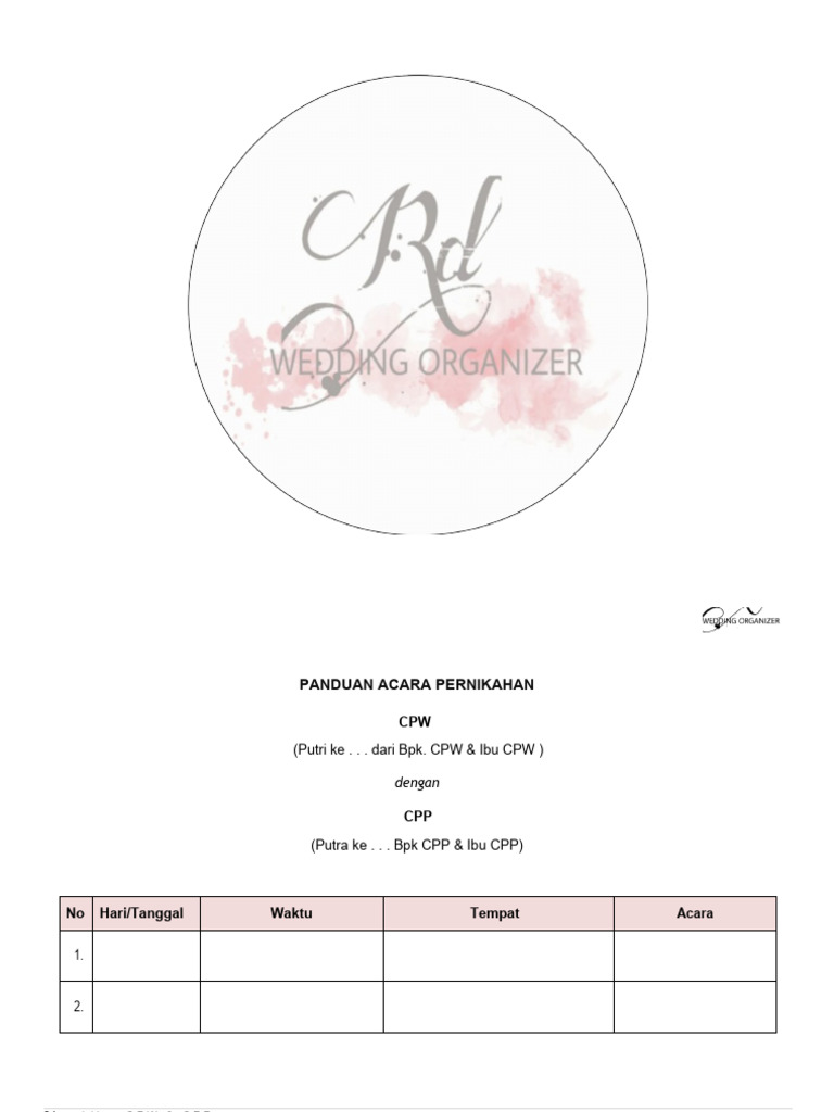 Input Data Rundown RD Wo | PDF