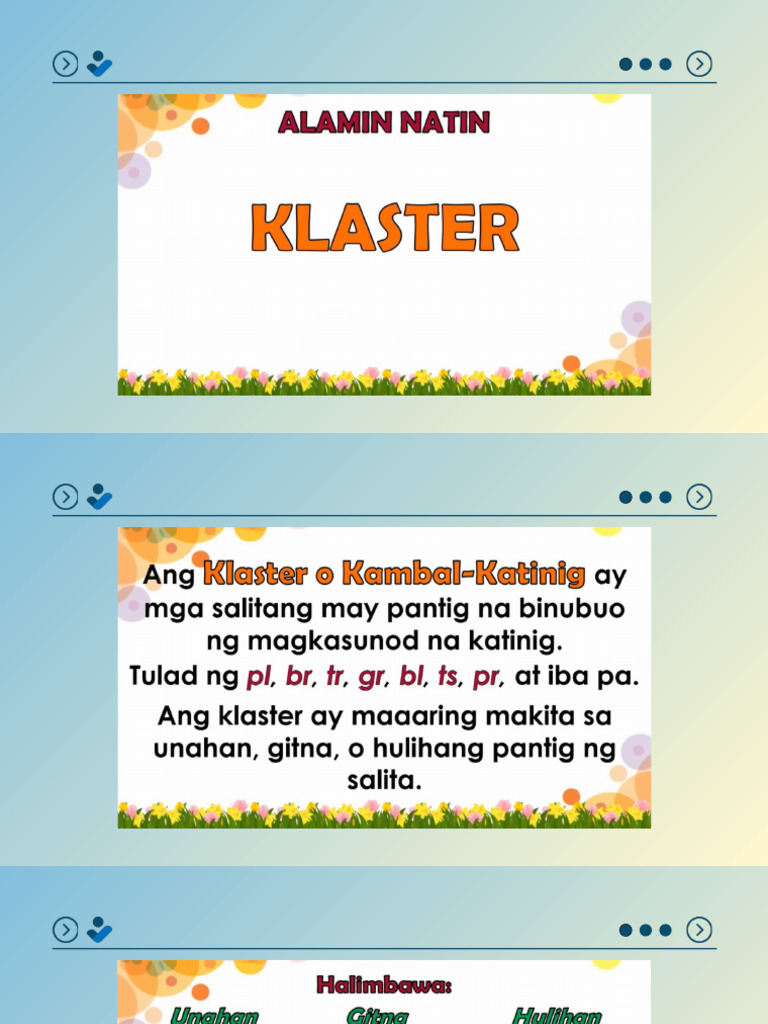 Klaster at Salitang Hiram | PDF
