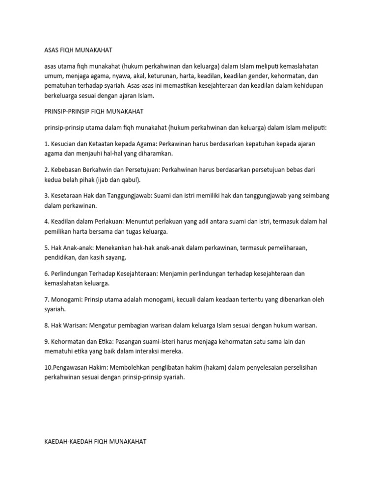 Prinsip dan Kaedah Fiqh Munakahat | PDF | Ilmu Sosial | Agama & Spiritualitas