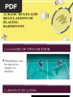 Badminton Doubles Rules Guide | PDF | Summer Olympic Sports | Summer Sports