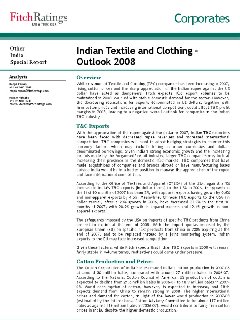 Fitch Outlook | PDF | Cotton | Securities (Finance)
