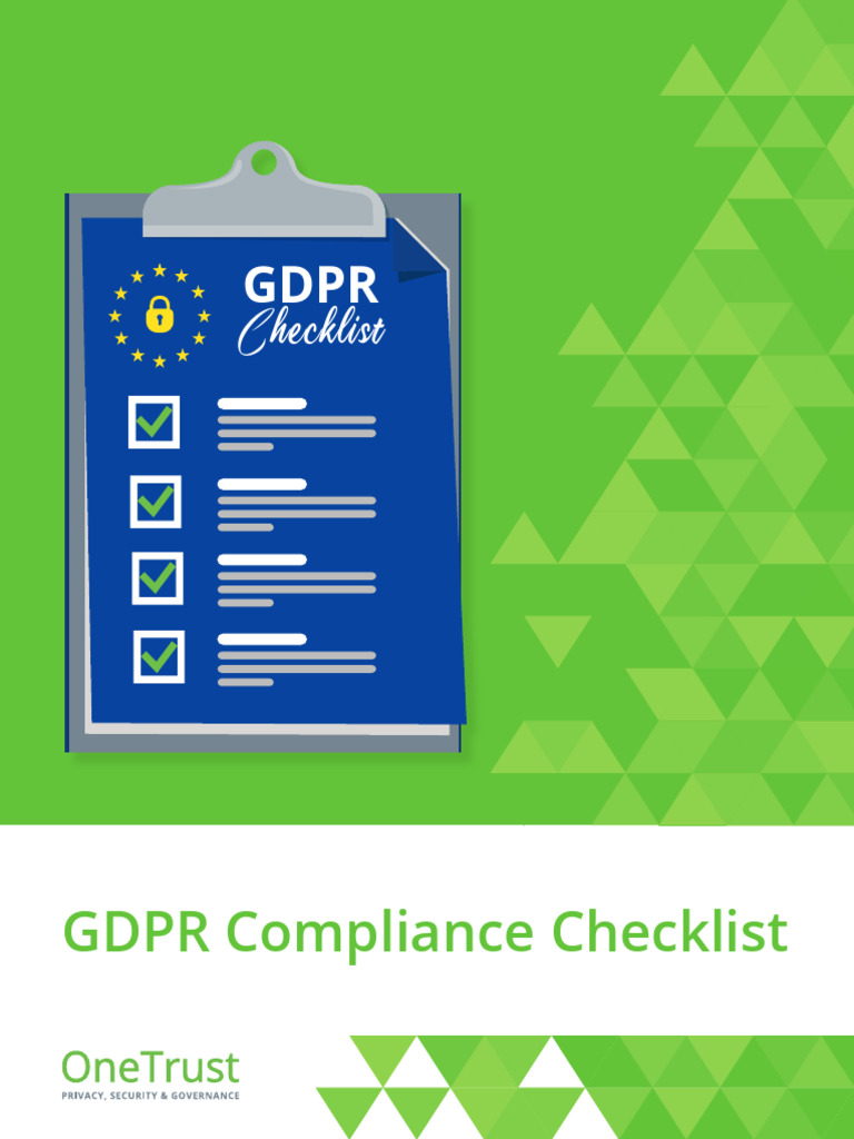 20210603-OneTrust-GDPR-ComplianceChecklist-DIGITAL | PDF | Privacy | Http Cookie
