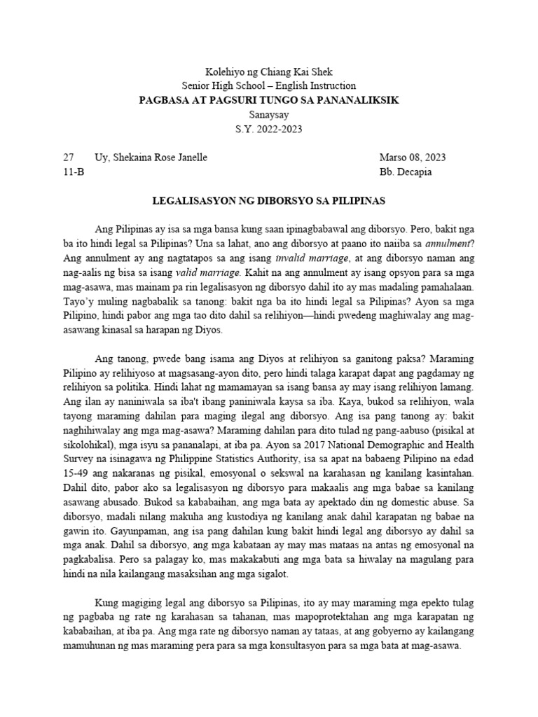 PETA 2 - Karapatan (Sanaysay) | PDF