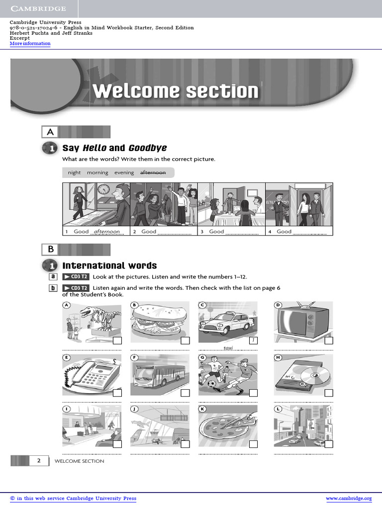 A1 WB English in Mind Starter A1 Workbook | PDF