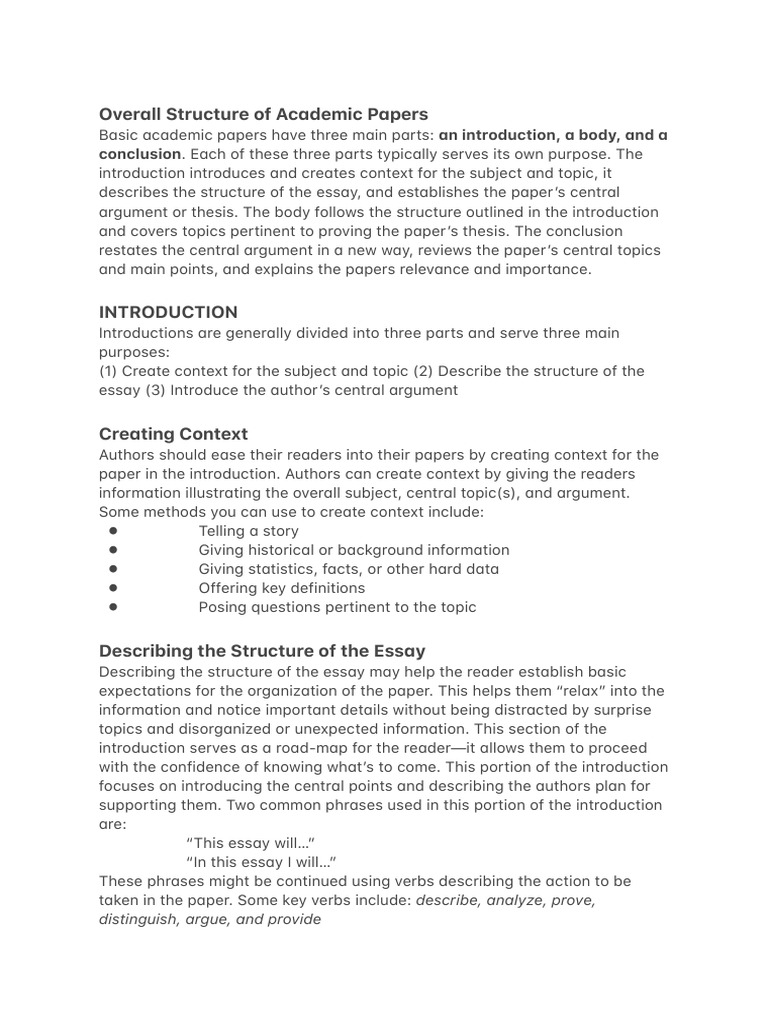 Structure of Academic Paper | PDF