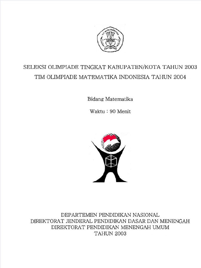 Dokumen - Tips Soal Olimpiade Matematika TK Kota 20032pdf | PDF