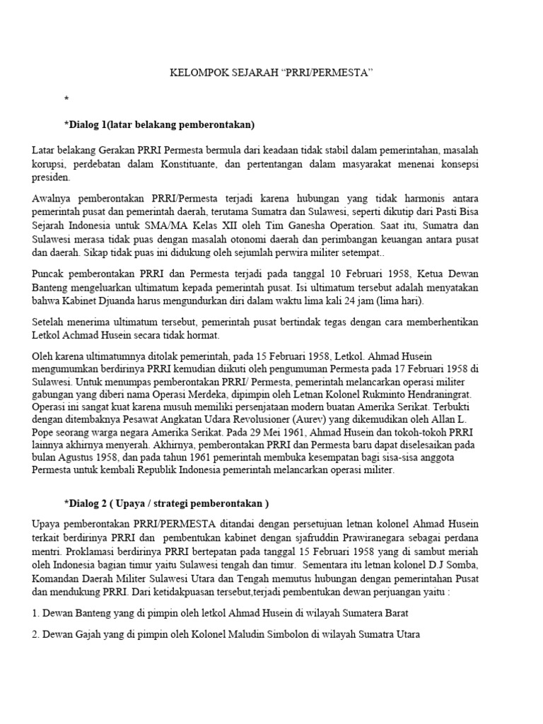 Dialog Prri Permesta | PDF