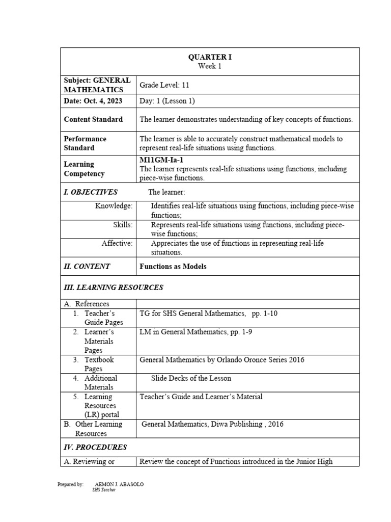 Week 1 Day 1 Lesson1 Pdf