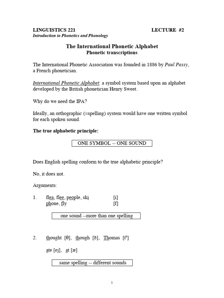 Lecture 2 | PDF | Phoneme | Alphabet