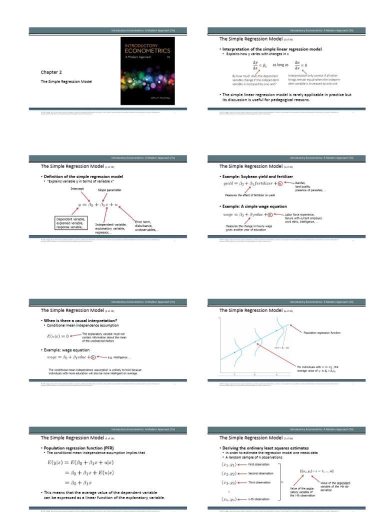 The Simple Regression Model | PDF | Econometrics | Regression Analysis