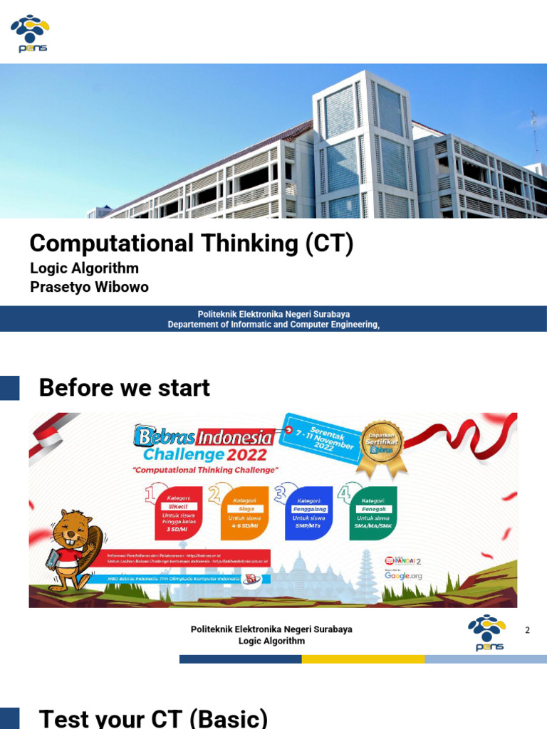 M2 - Computational Thinking (CT) | PDF | Algorithms | Thought