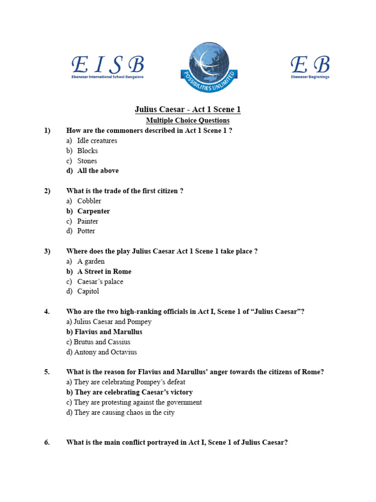 Julius Caesar Act 1, Scene 1 | PDF