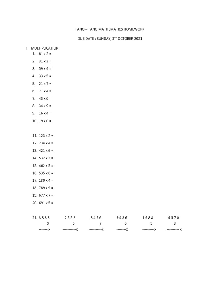 Math Homework | PDF