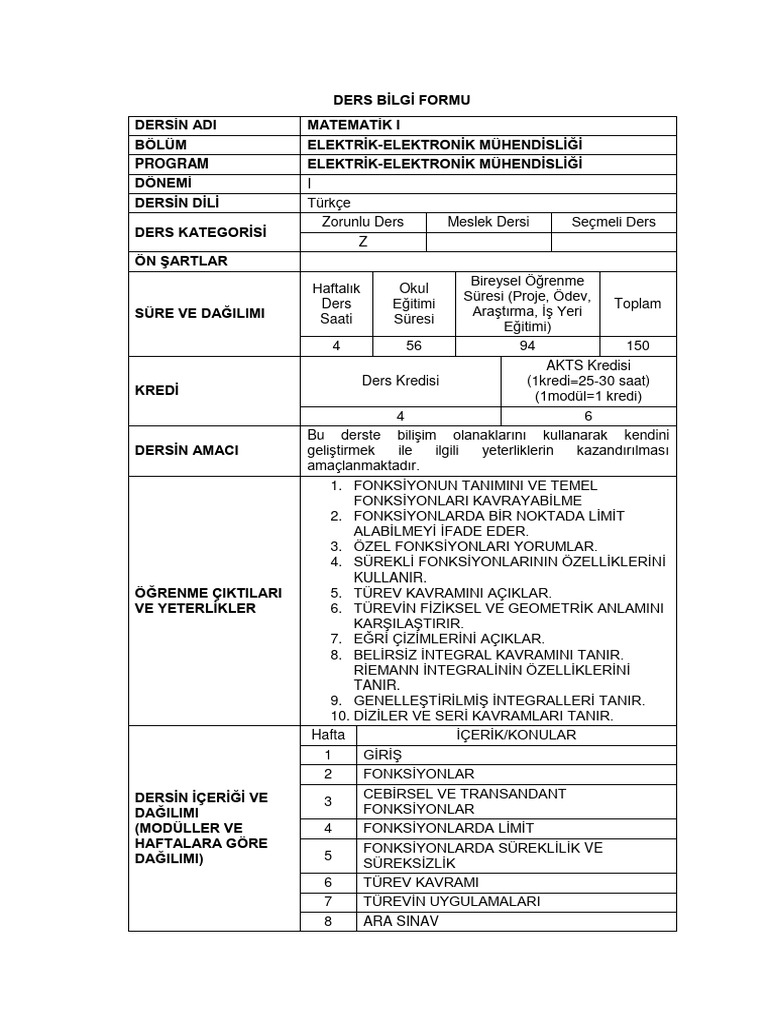 Mat 101 Matematik I Pdf