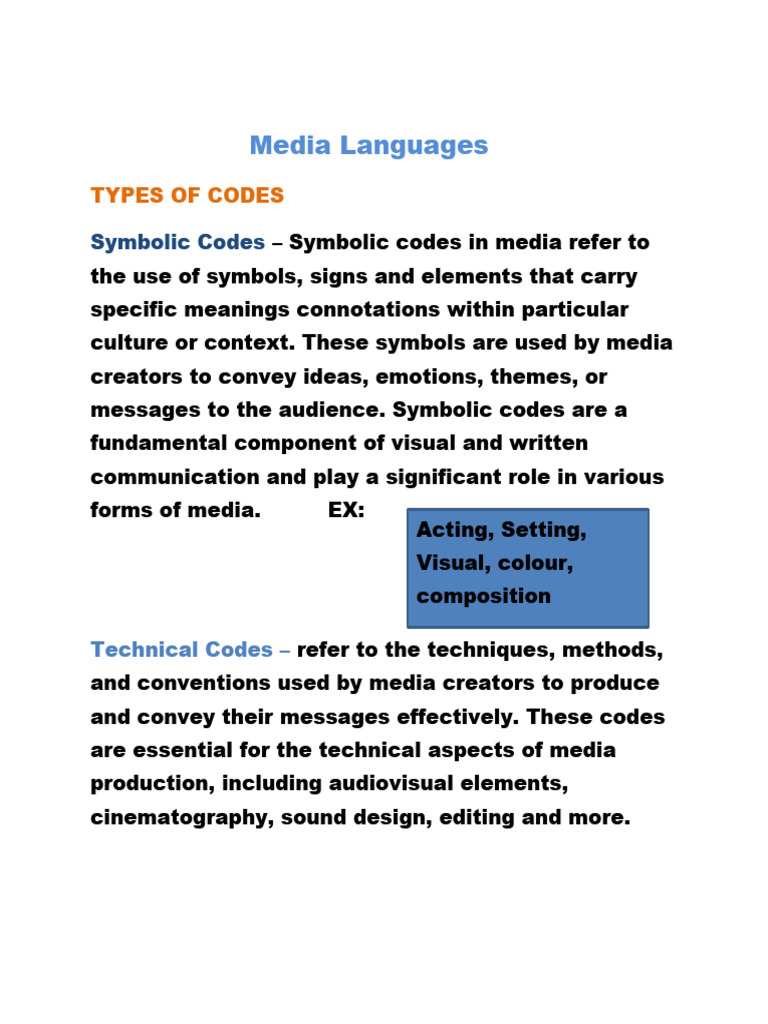 Media Languages | PDF | Code | Communication